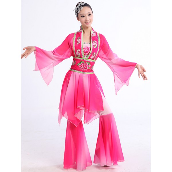 Fuchsia violet colored women's ladies female long sleeves chinese china ...