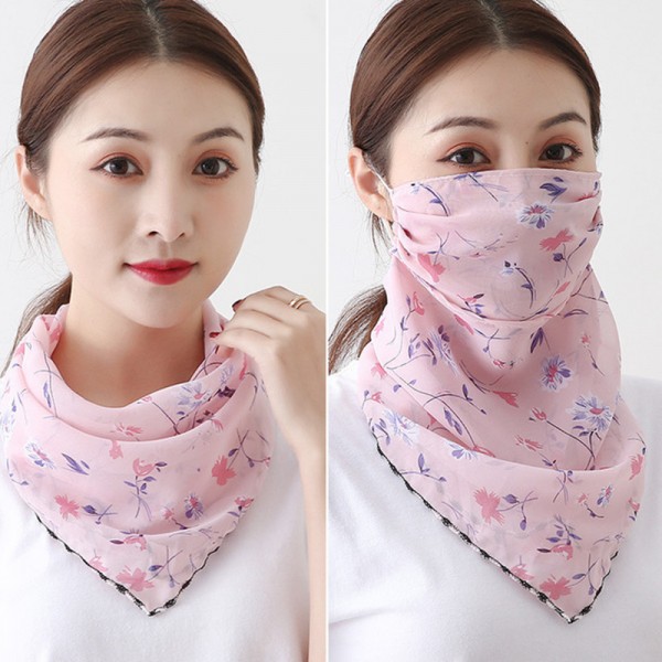 Pink floral reusable face masks for women sun protection outdoor ...